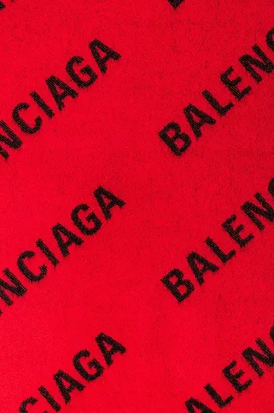 Balenciaga Over Logo Scarf In Red In Red & Black - 40% Off